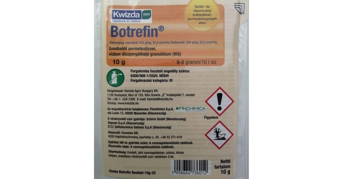 Botrefin 10 g gombaölő szer