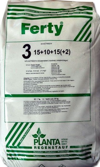 FERTY 3 GRÜN 15-10-15+2Mg+M.e. 25 kg